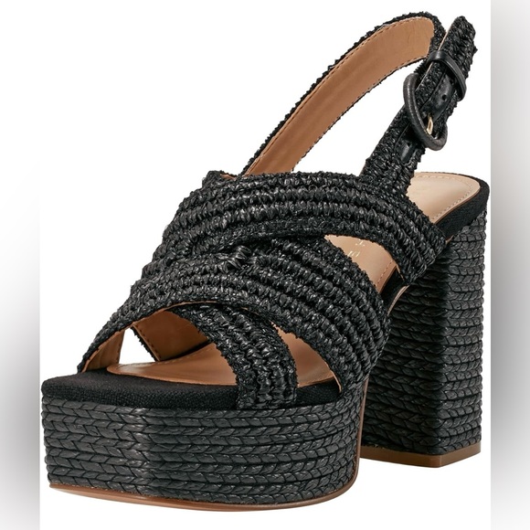 Marc Fisher | Shoes | Marc Fisher Black Woven Platform Heels | Poshmark